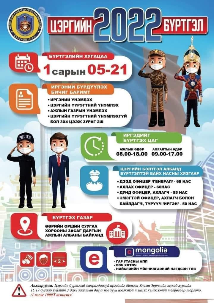 Цэргийн бүртгэл маргааш дуусна