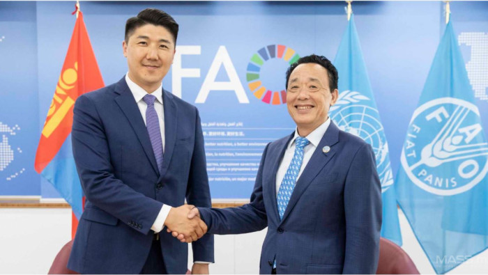 Ерөнхийлөгчийн гадаад бодлогын зөвлөх Э Одбаяр НҮБ ын ХХААБ ын ерөнхий захирал Чу Донгиутай уулзав